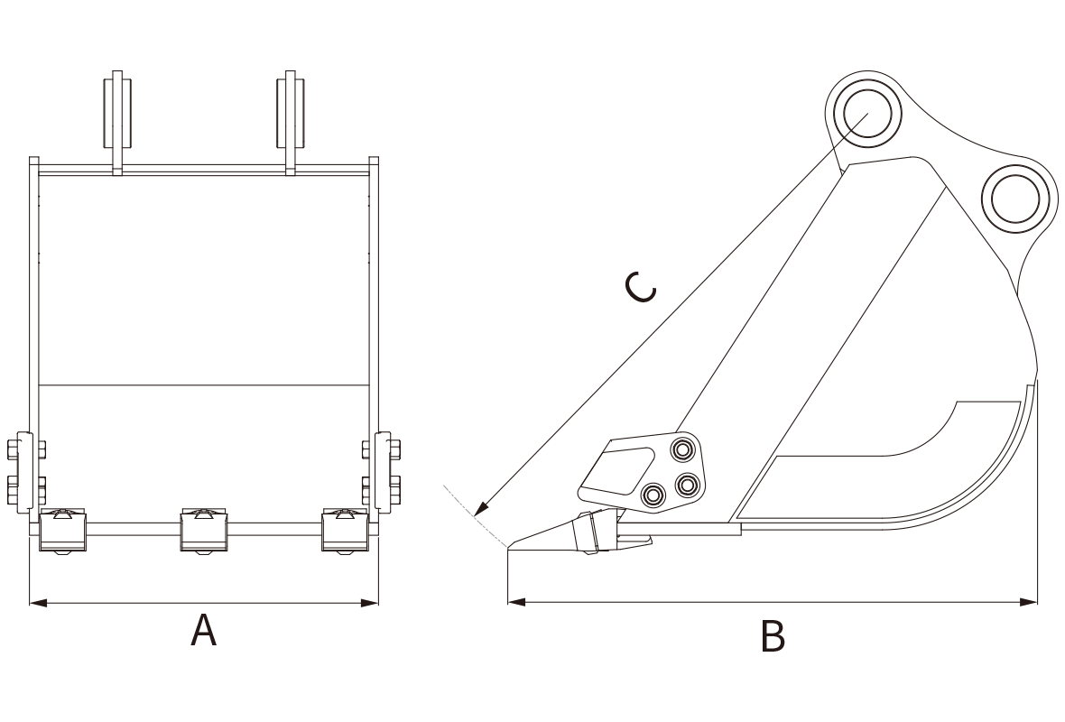 標準バケット B032 450mm – MTバケット